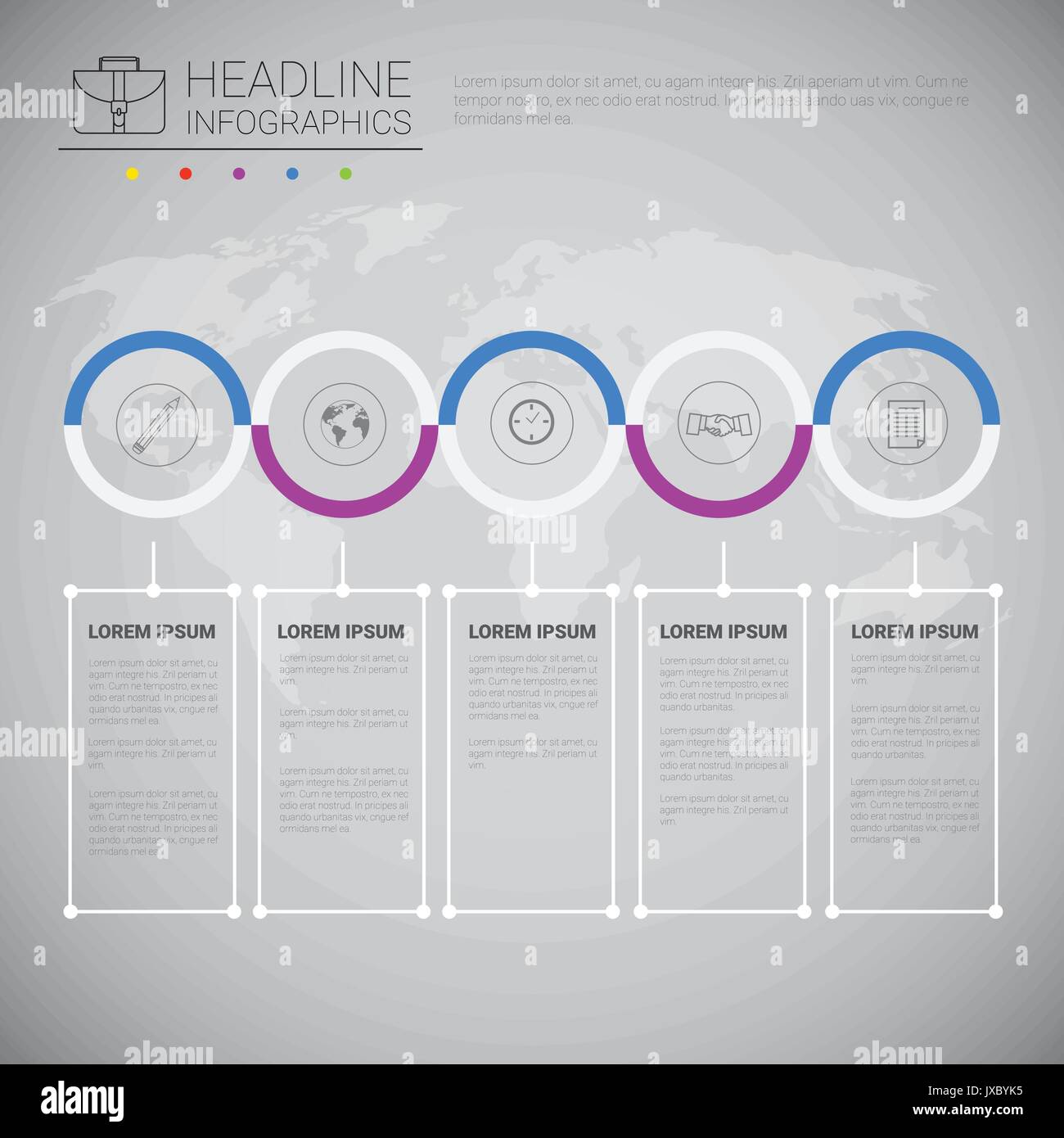 Headline Infographic Design Business Data Graphic Collection Over World ...