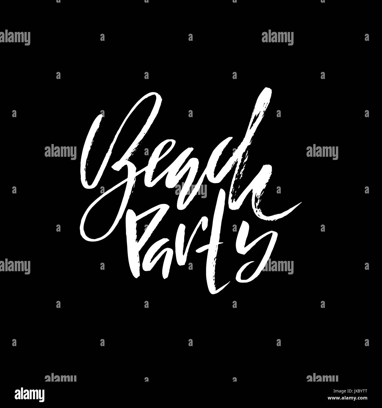 Beach Party Ink Hand Lettering Modern Brush Calligraphy Handwritten