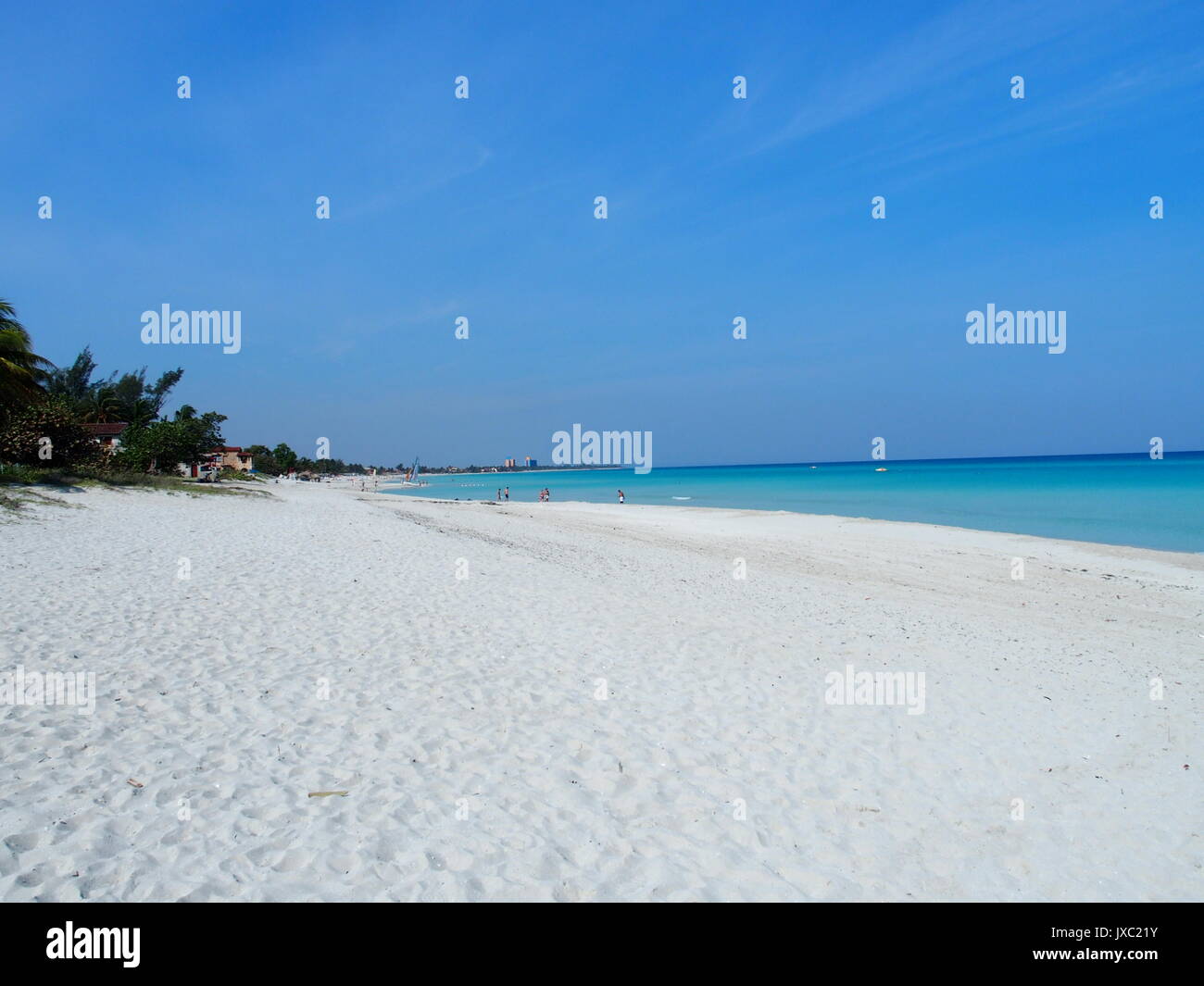 Sandy beach at Caribbean Sea in Varadero city in Cuba Stock Photo - Alamy
