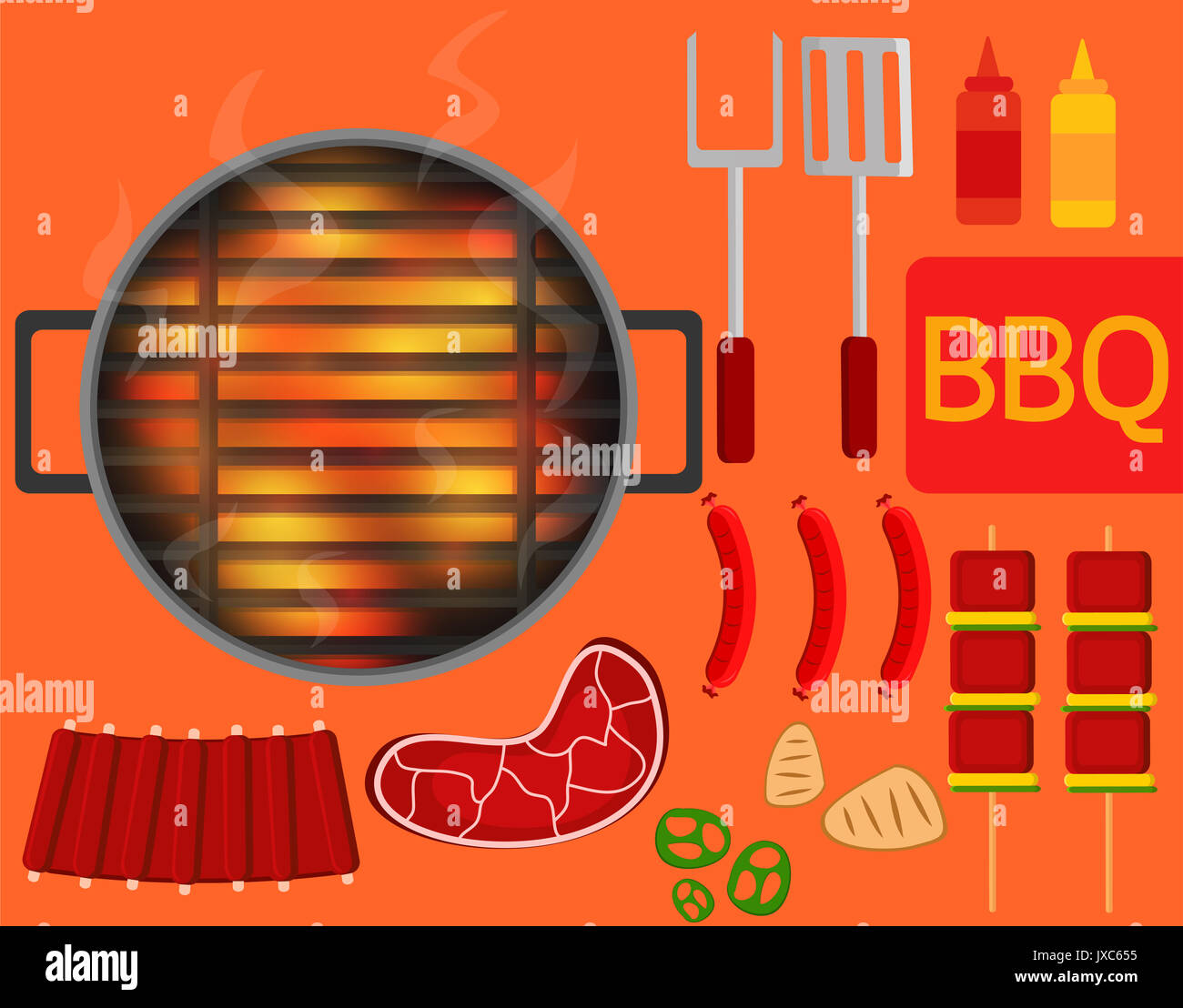 Barbecue equipment and Especially hot grill Stock Photo - Alamy