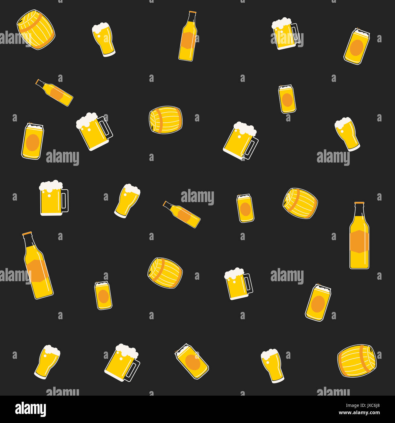 pattern beer background cartoon vector graphic or illustration Stock ...