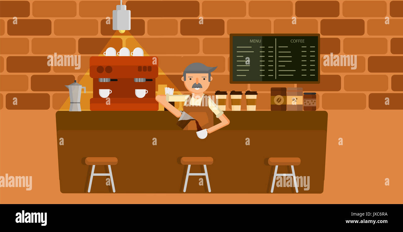 background coffee shop vector graphic or illustration Stock Photo - Alamy