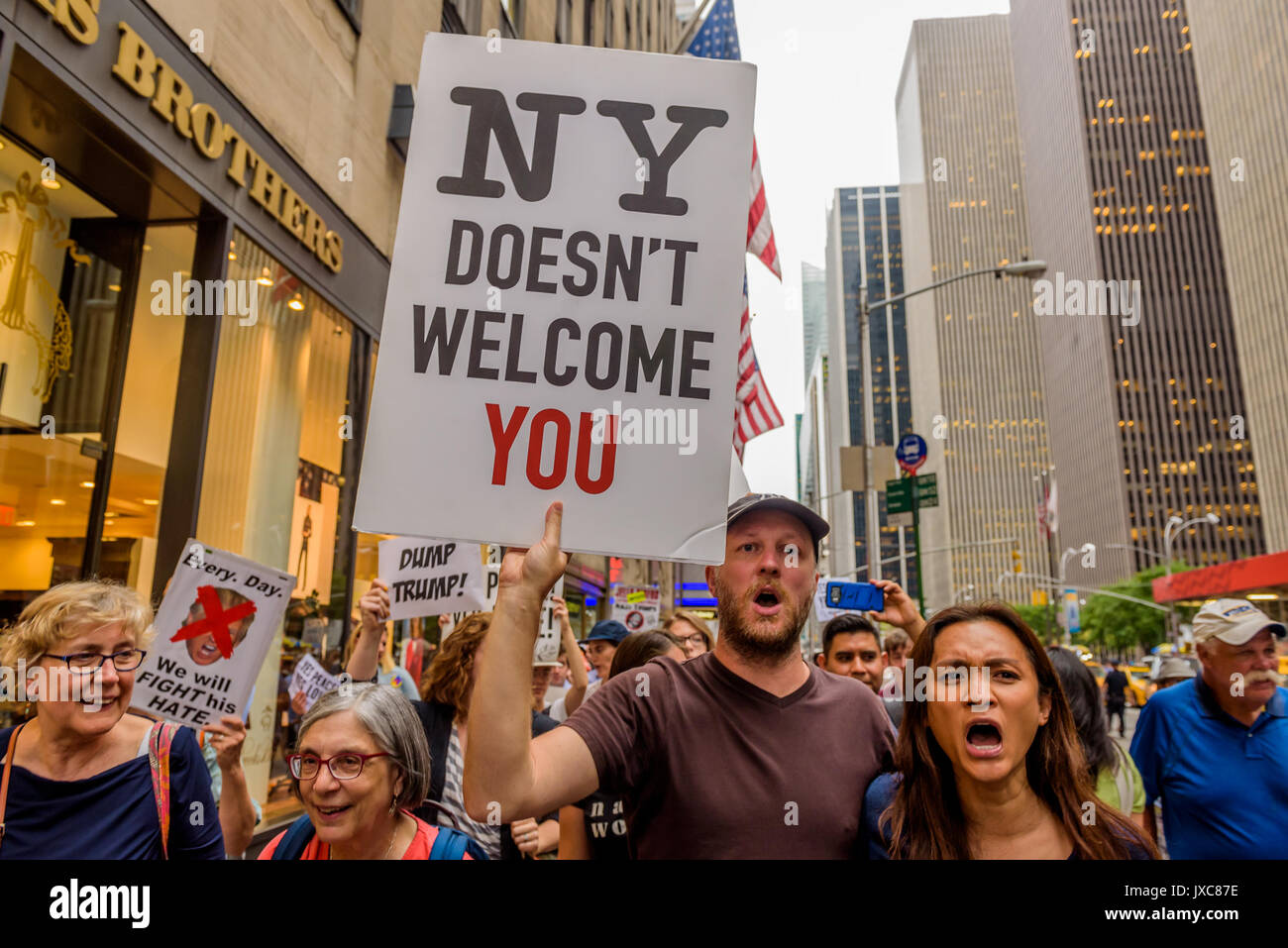 New York, United States. 14th Aug, 2017. In the wake of the horrific ...