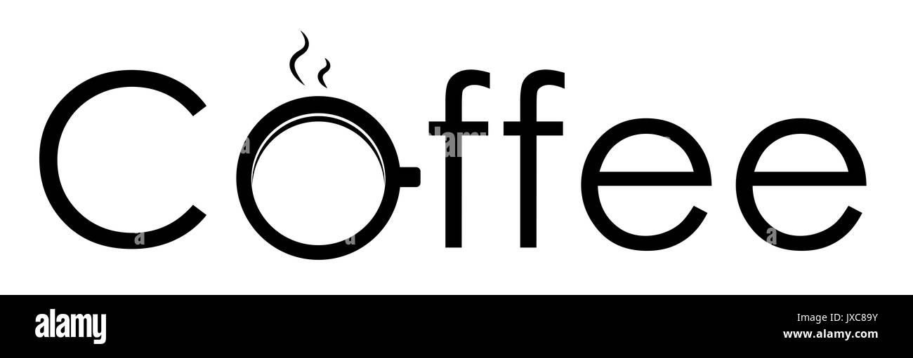 logo coffee text graphic design vector illustrations Stock Photo - Alamy