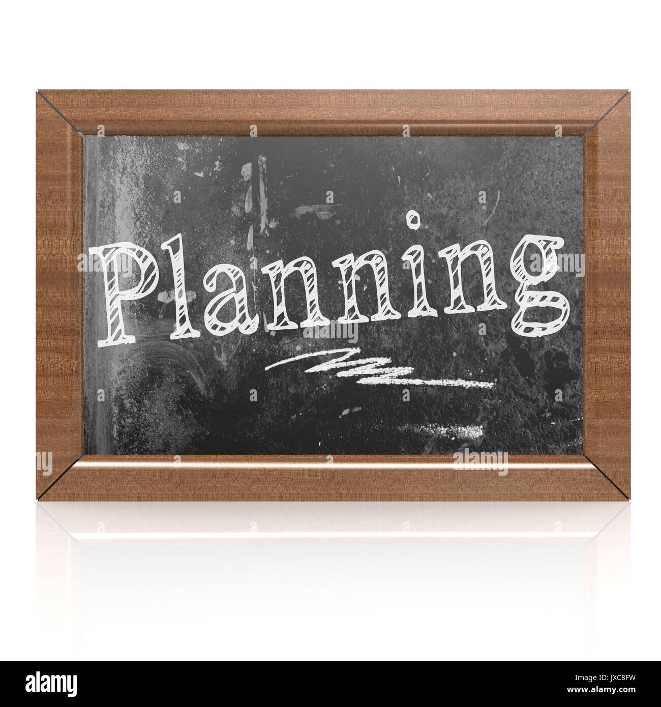 Planning text written on blackboard, 3D rendering Stock Photo - Alamy