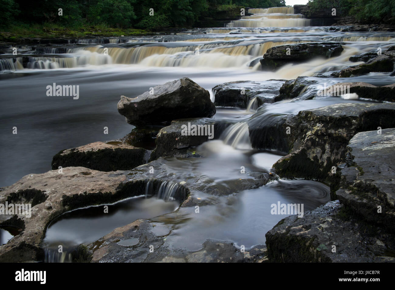 The Famous Aysgarth Falls Waterfall (Lower Falls) near Hawes in The ...