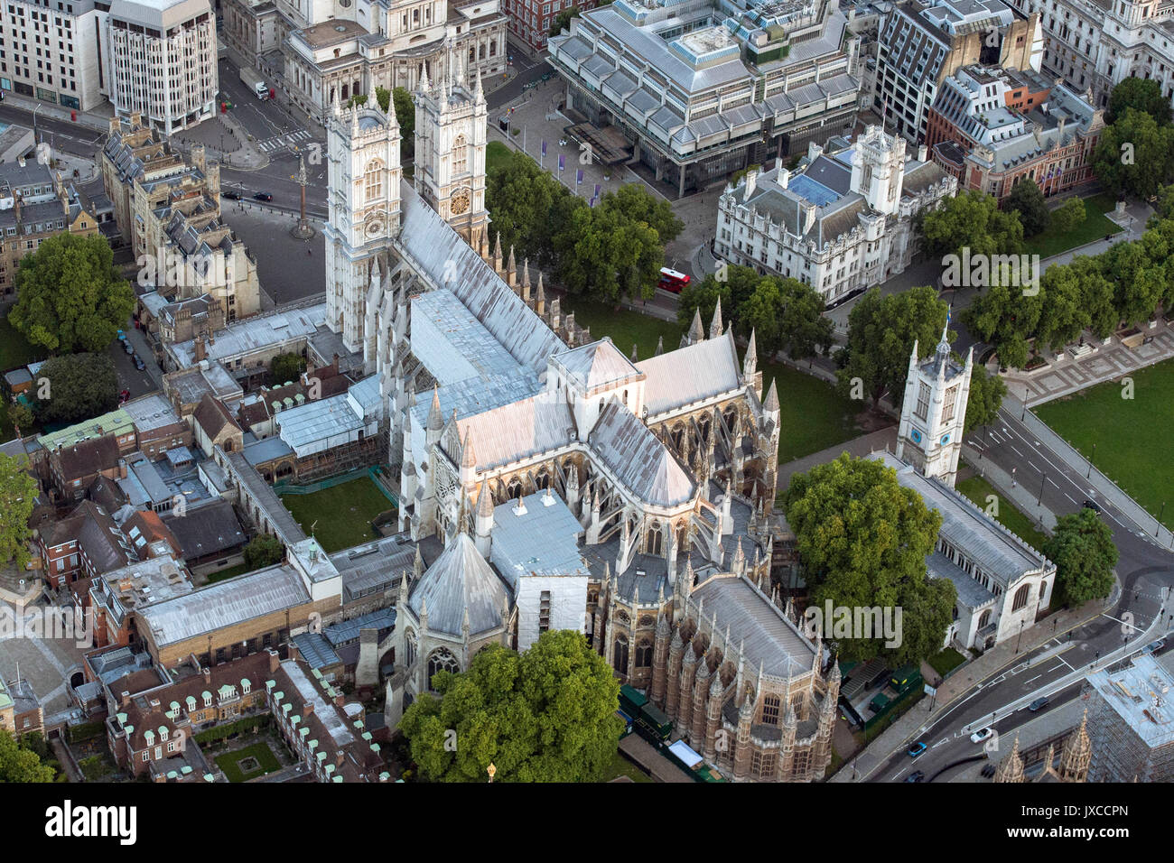 General aerial view of Westminster Abbey, in Westminster, London Stock ...