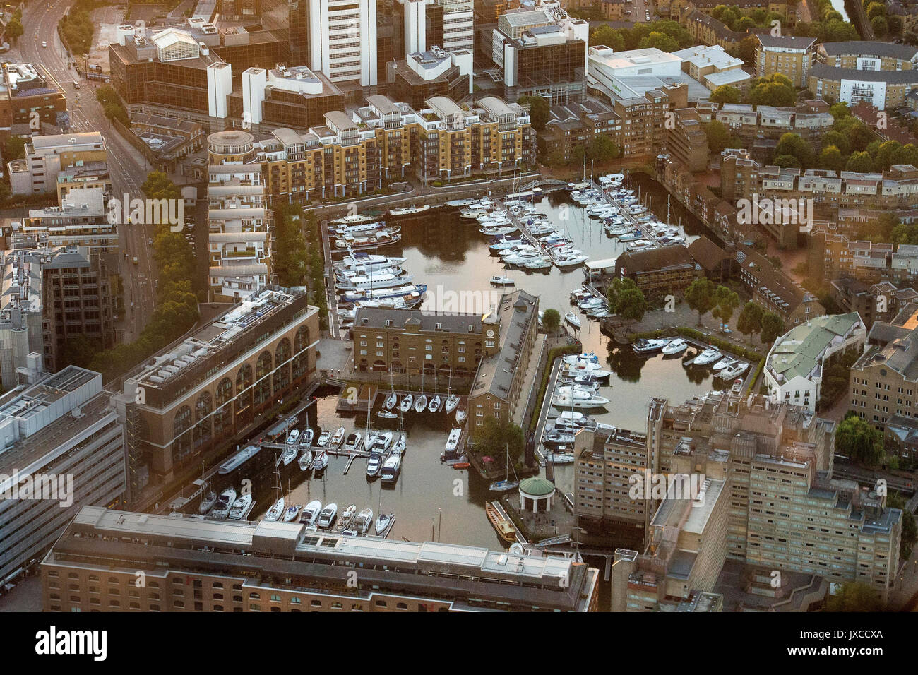 General aerial view of St Katherine Docks in London Stock Photo - Alamy