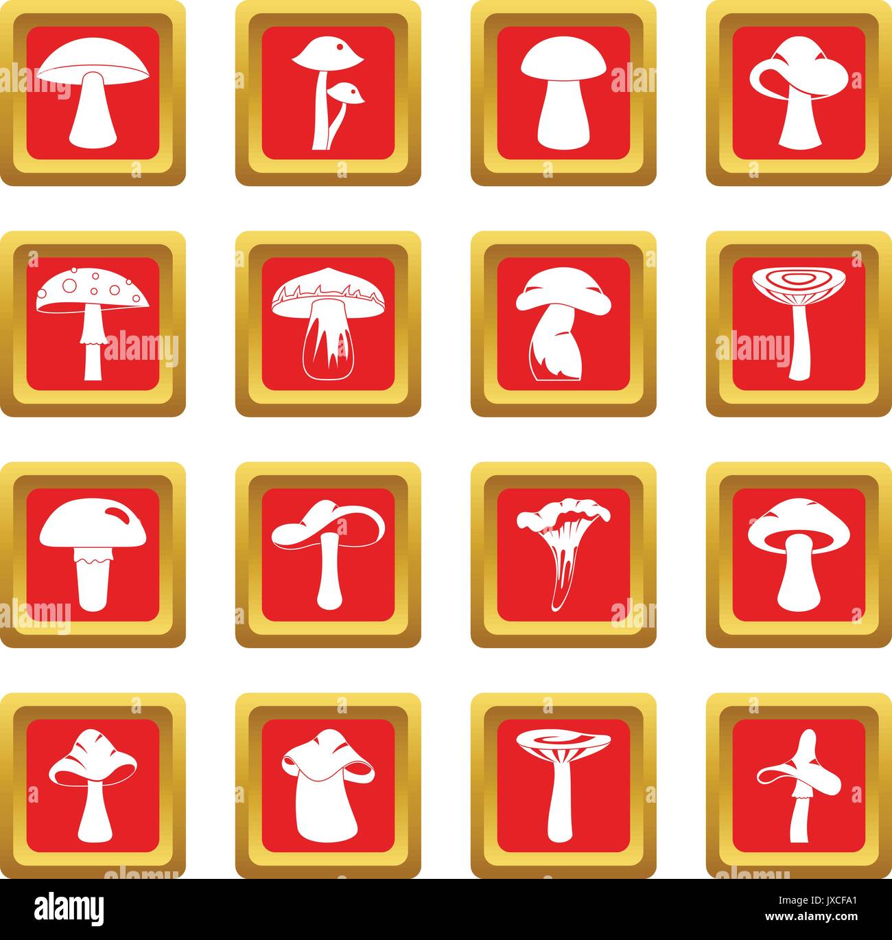 Red mushroom white dots Stock Vector Images - Alamy