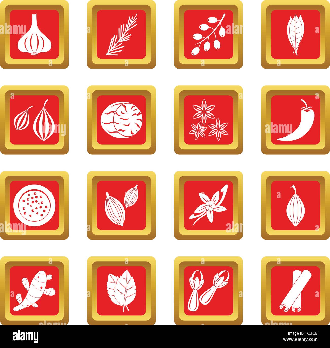 Spice icons set red Stock Vector Image & Art - Alamy