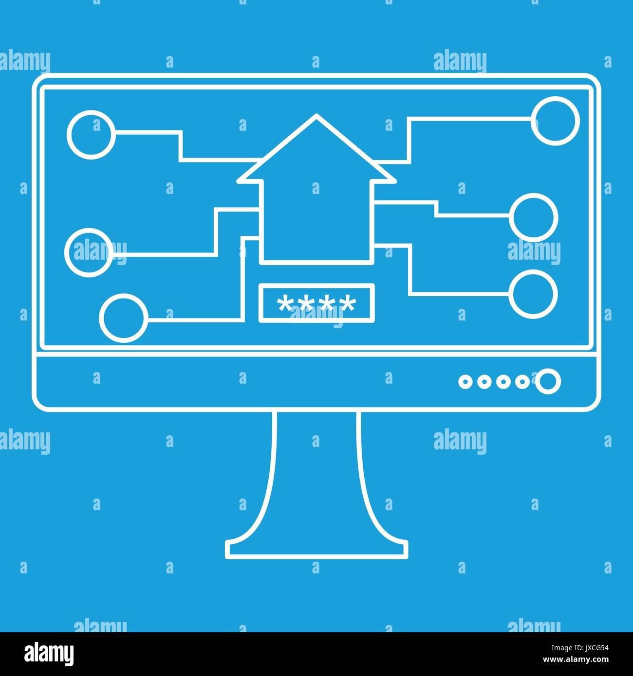 Monitor chip icon, outline style Stock Vector Image & Art - Alamy