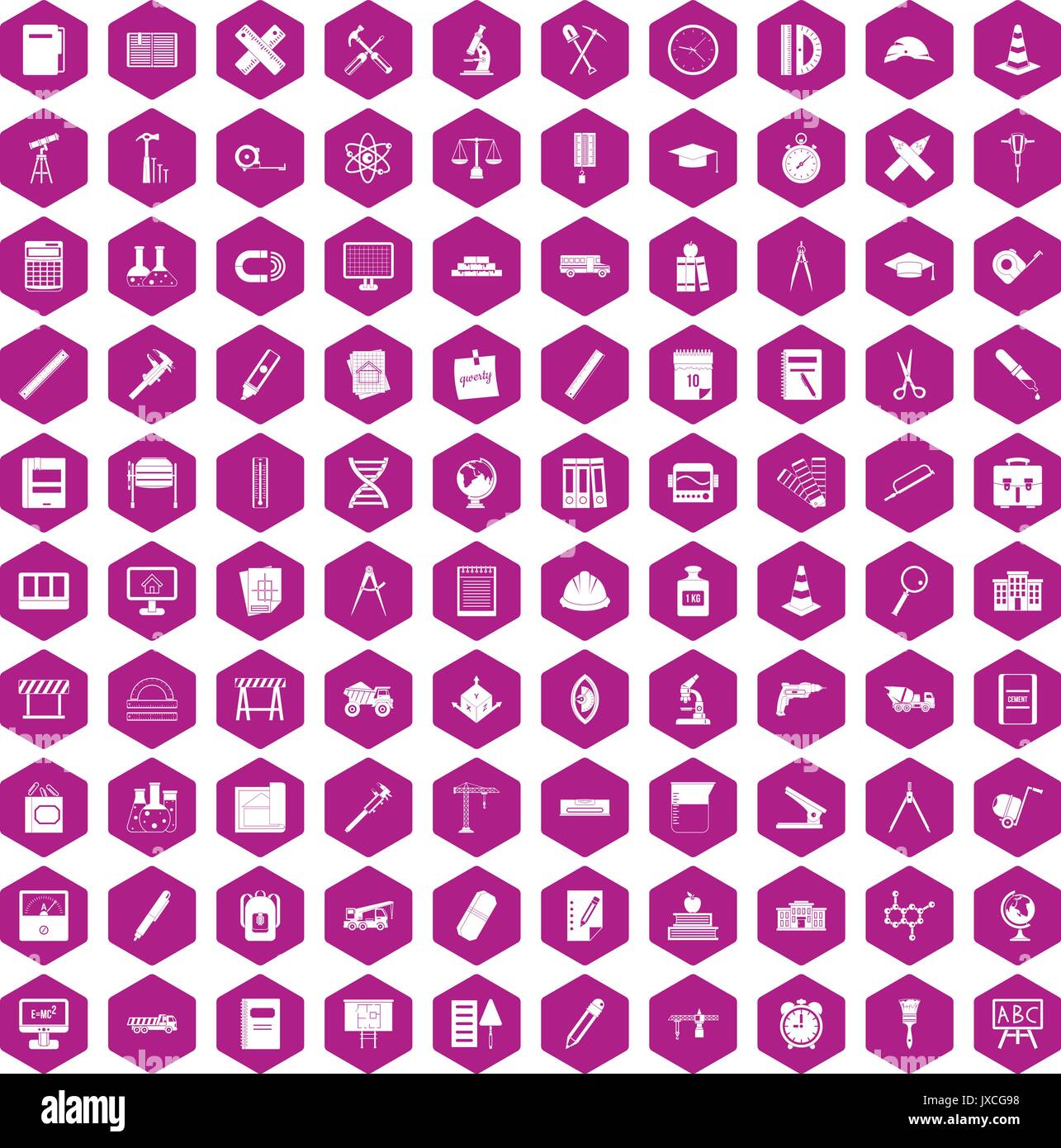 100 compass icons hexagon violet Stock Vector Image & Art - Alamy