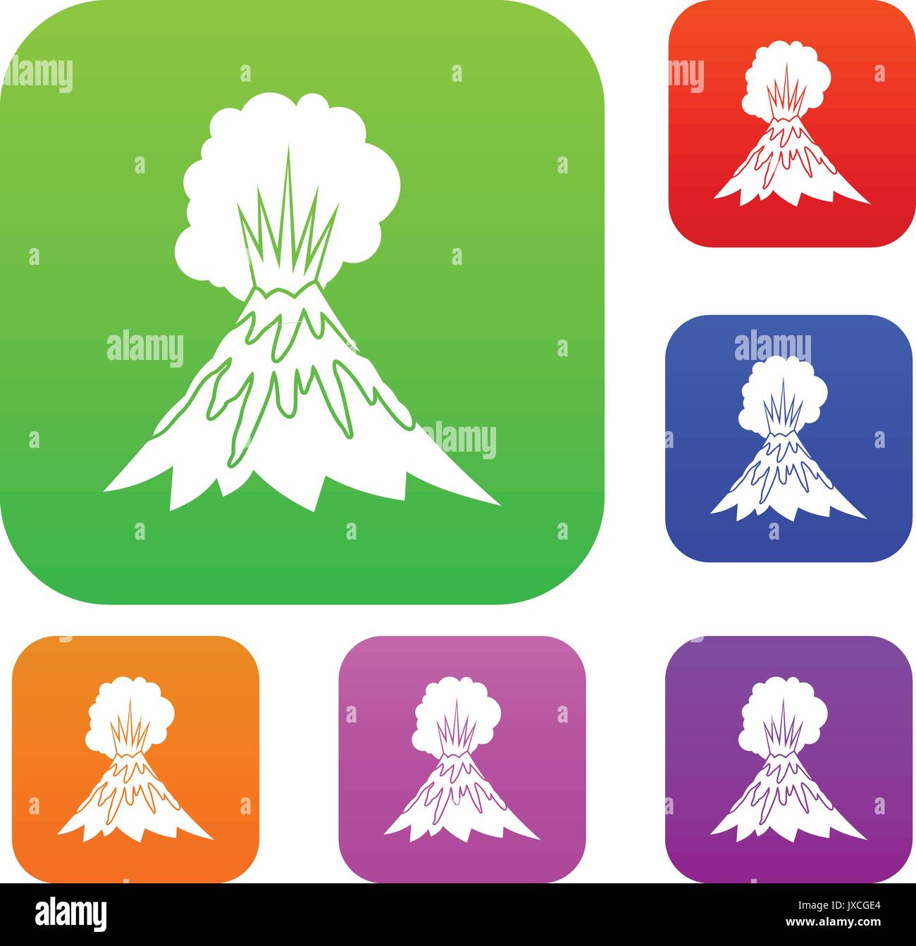 Volcano erupting set collection Stock Vector Image & Art - Alamy