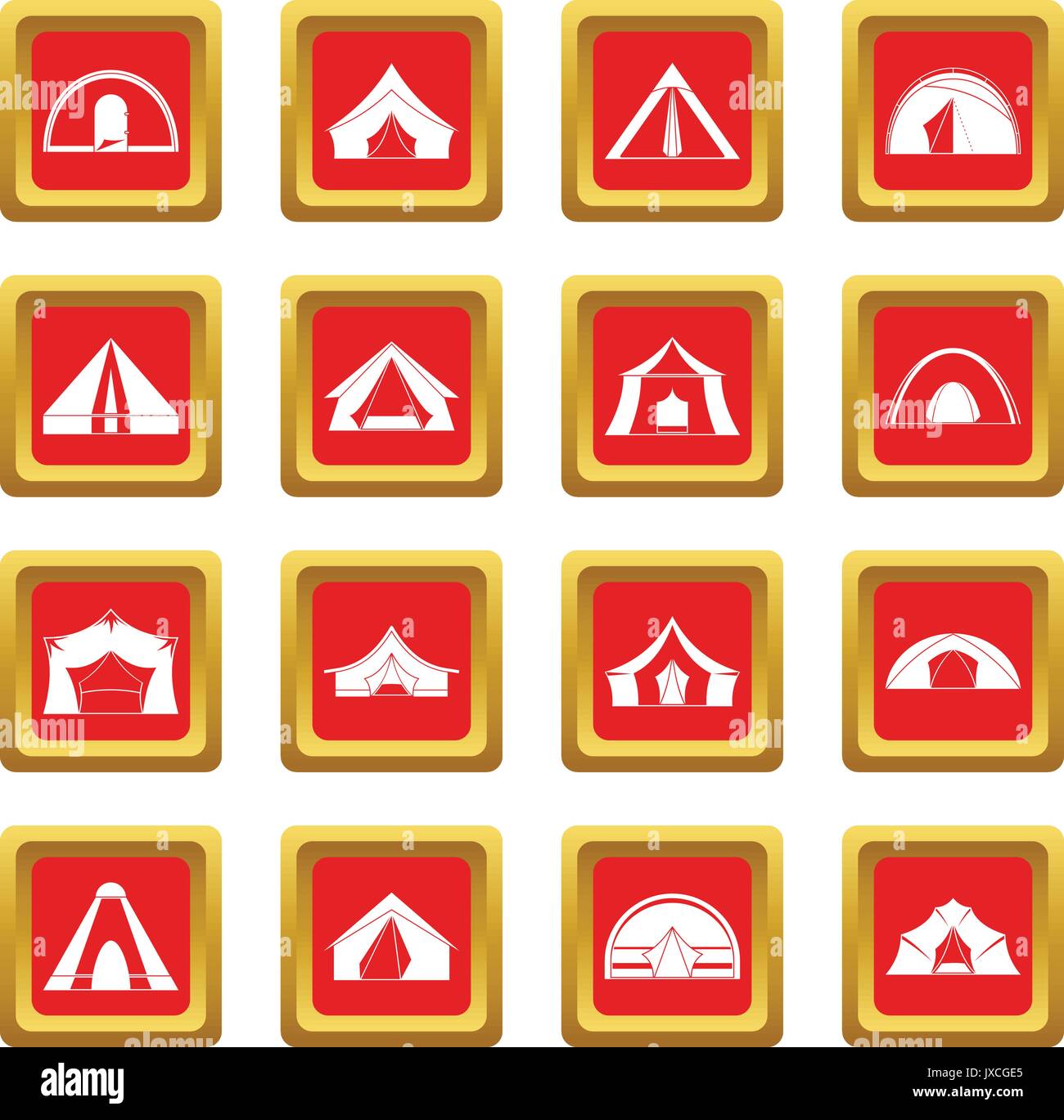 Tent forms icons set red Stock Vector Image & Art - Alamy