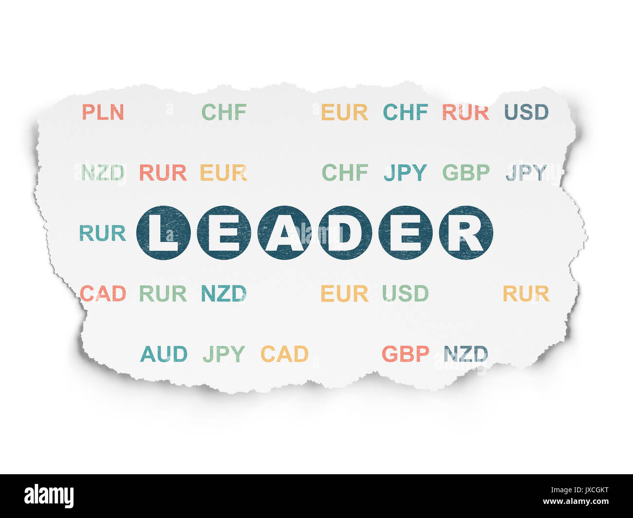 Finance concept: Leader on Torn Paper background Stock Photo - Alamy
