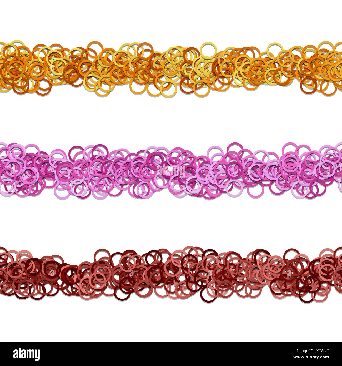 Seamless circle pattern page dividing line design set - vector ...