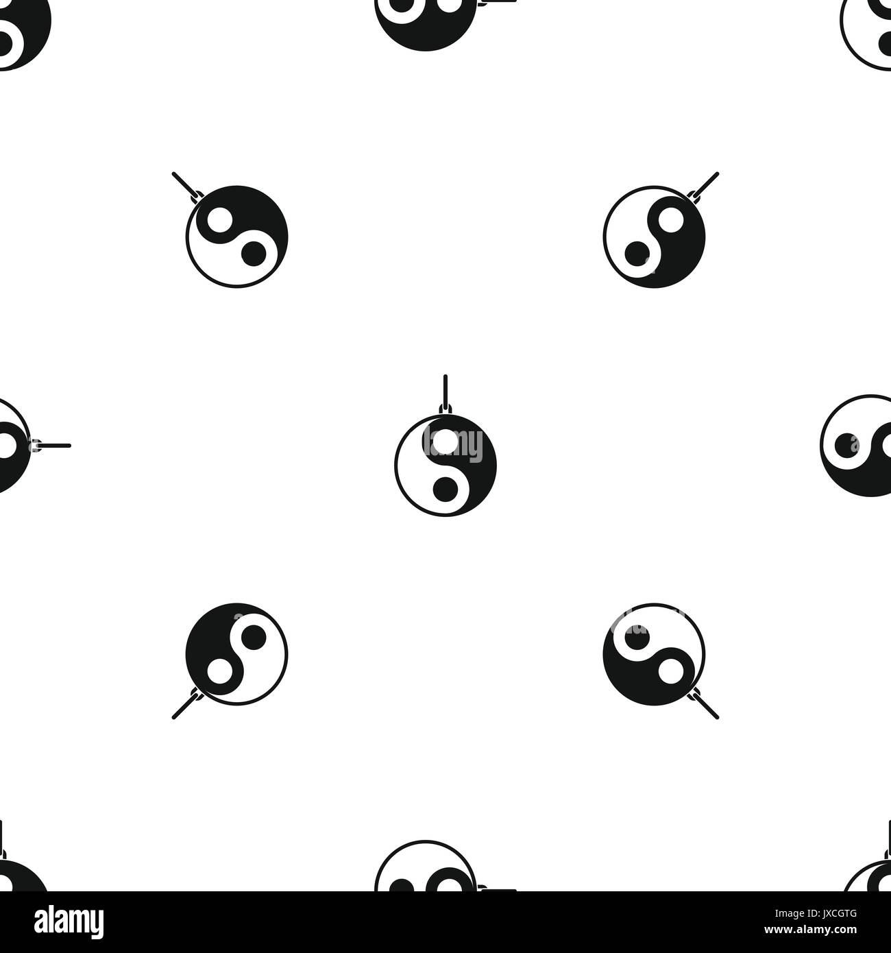 Seamless yin yang vector pattern Black and White Stock Photos & Images ...