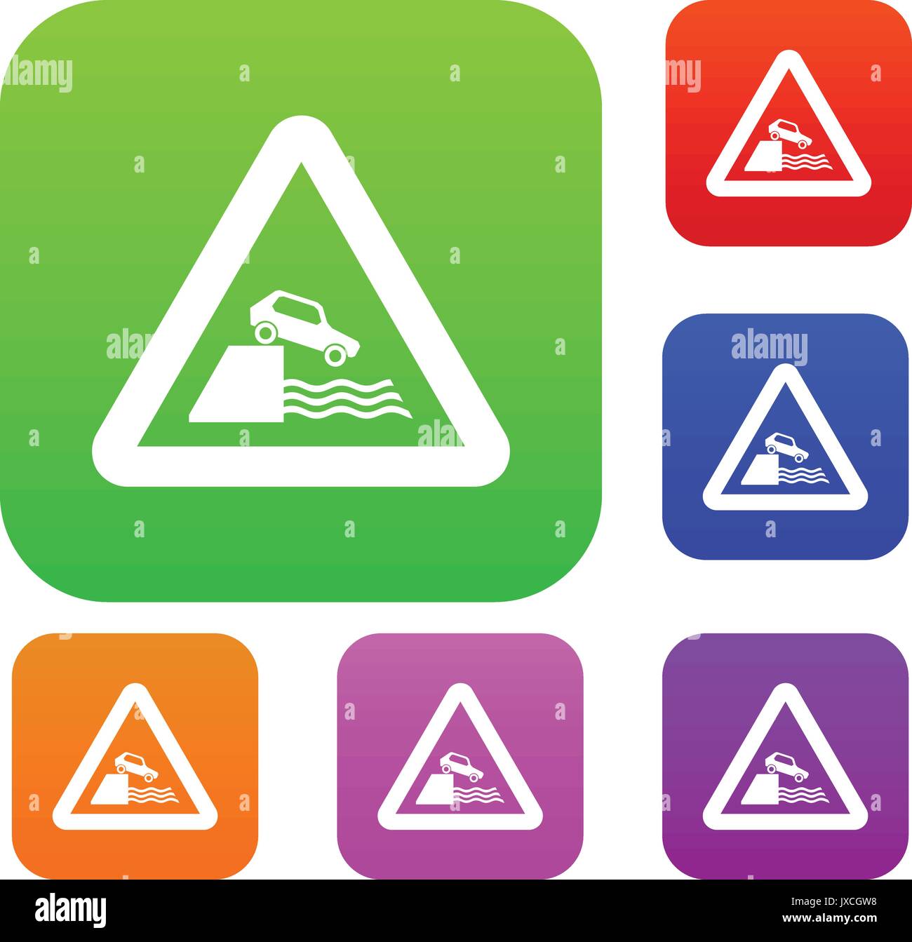 Riverbank traffic sign set collection Stock Vector Image & Art - Alamy