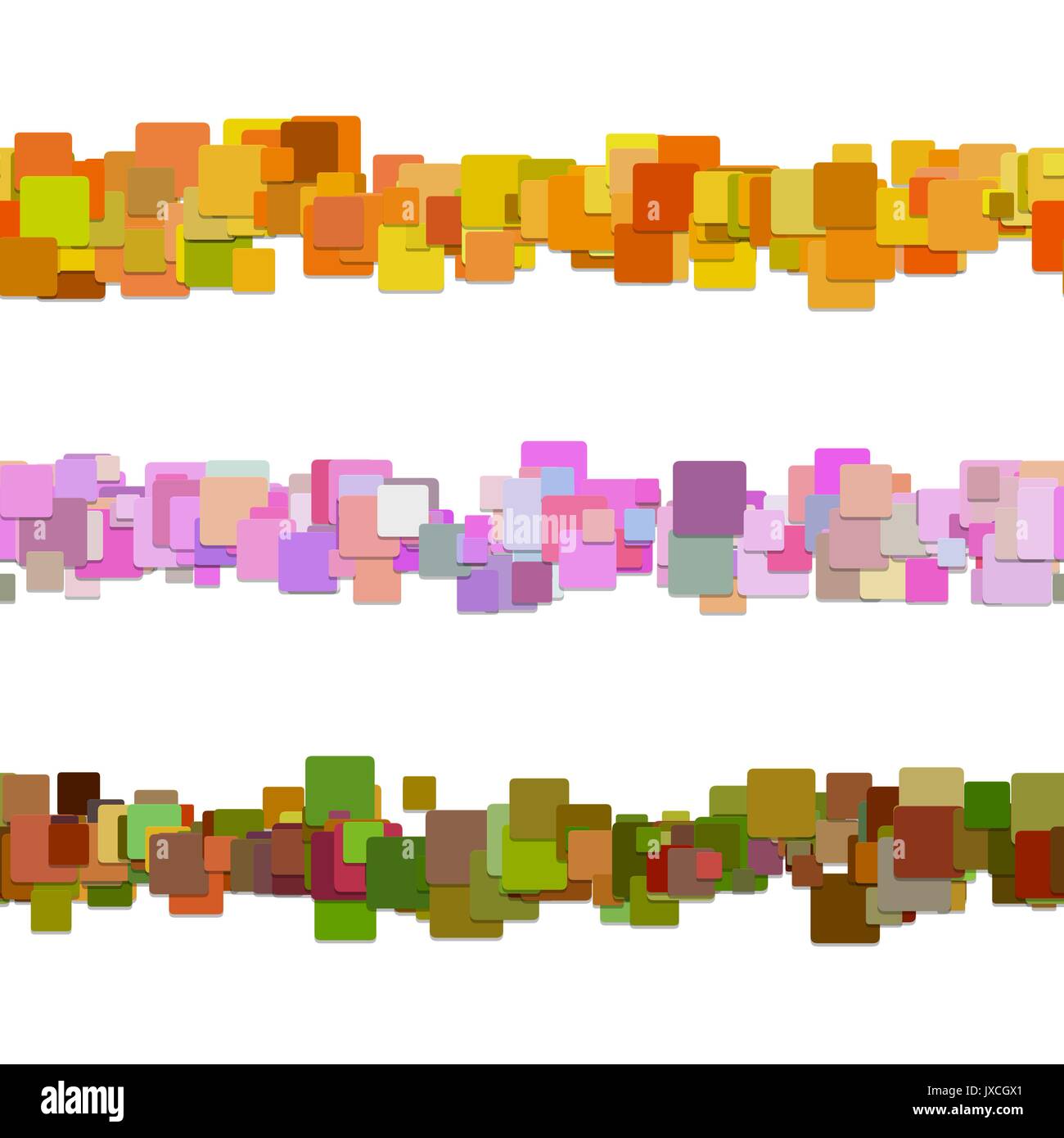 Abstract square pattern paragraph divider line design set - vector ...