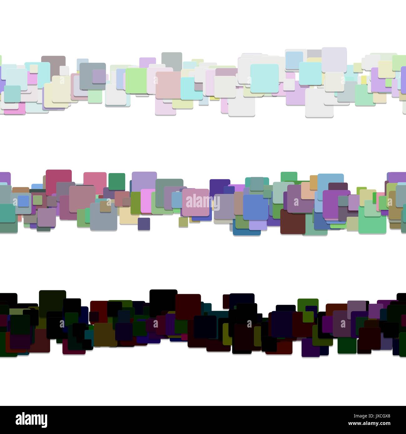 Seamless square pattern page dividing line design set - vector graphic ...