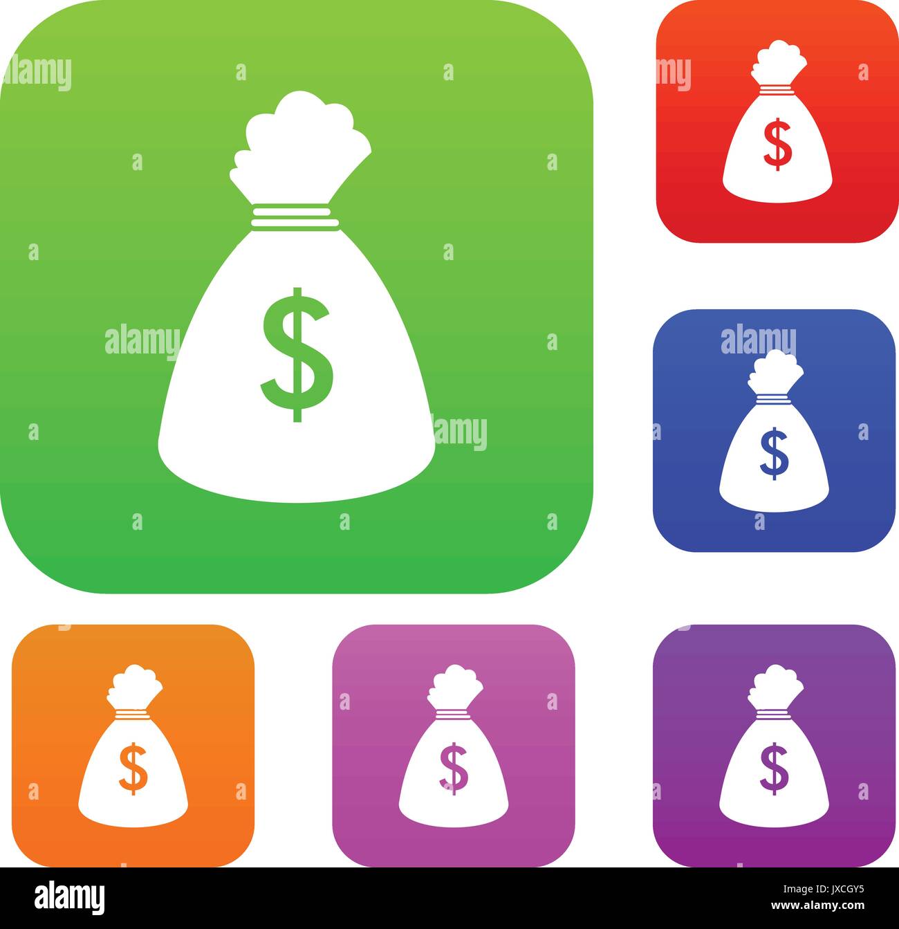 Money bag set collection Stock Vector Image & Art - Alamy