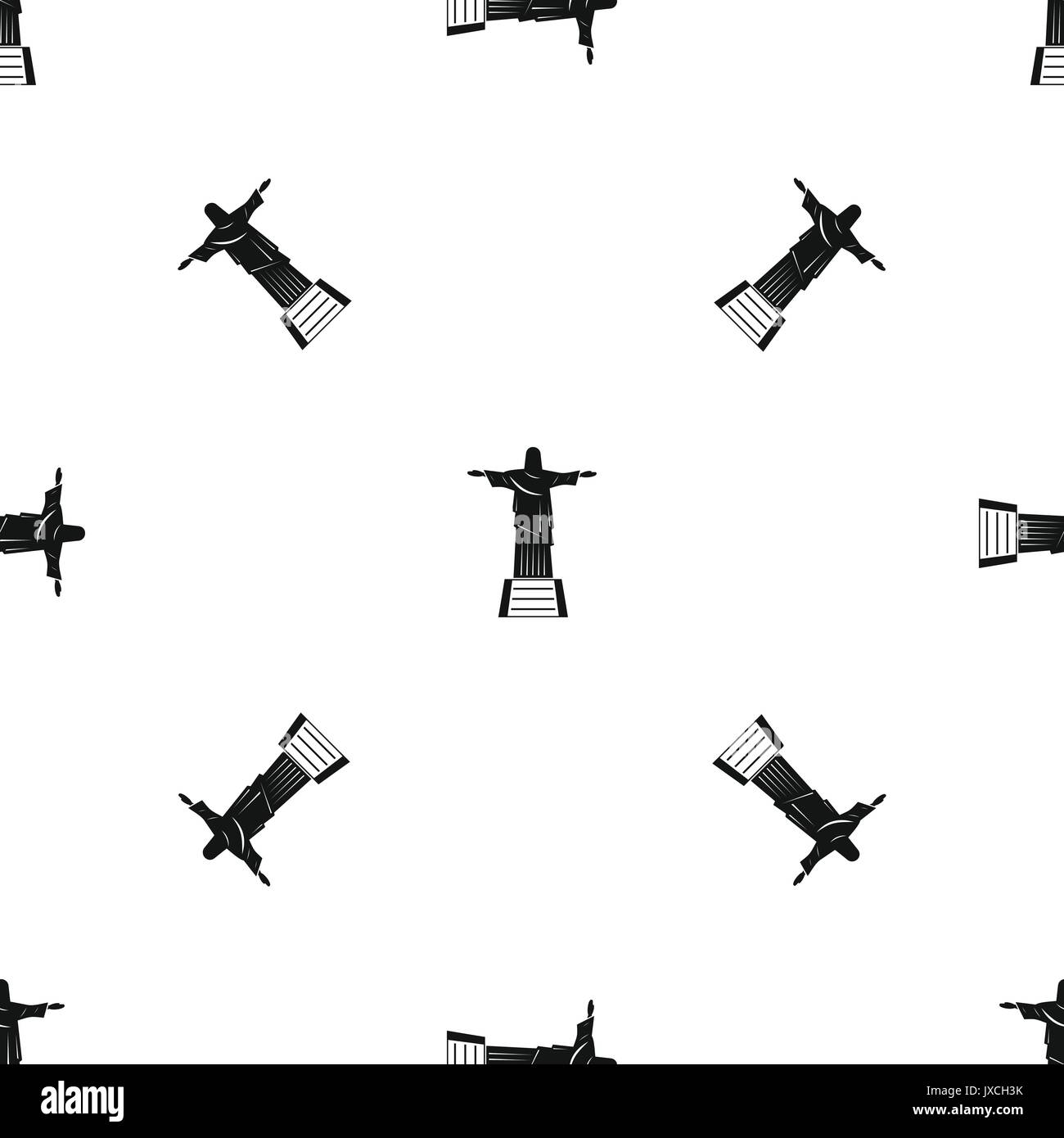 The Christ the Redeemer statue pattern seamless black Stock Vector ...