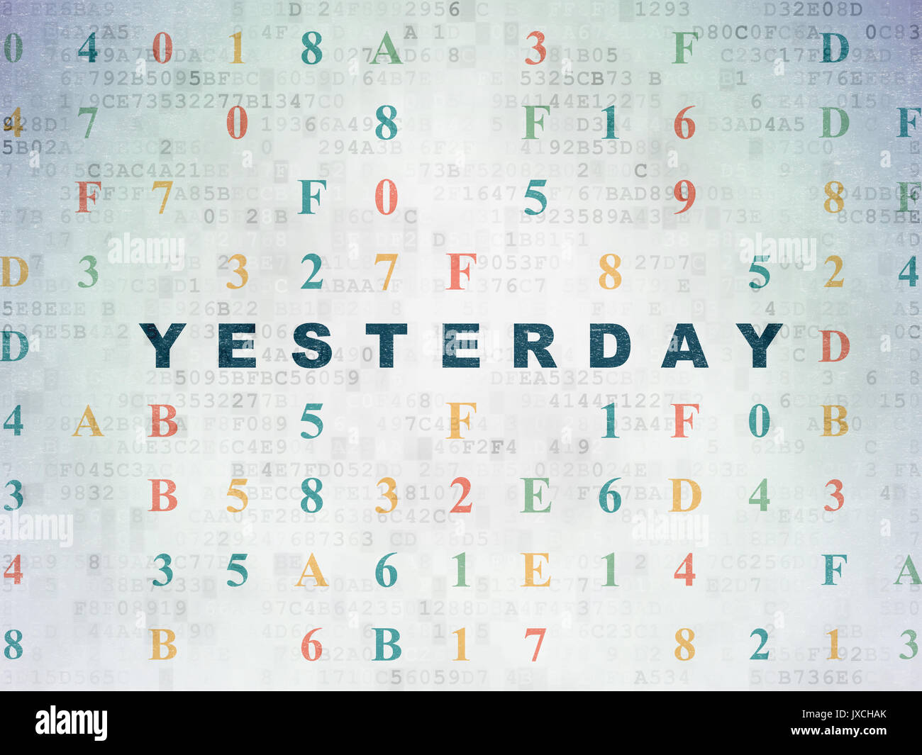 Timeline concept: Yesterday on Digital Data Paper background Stock ...