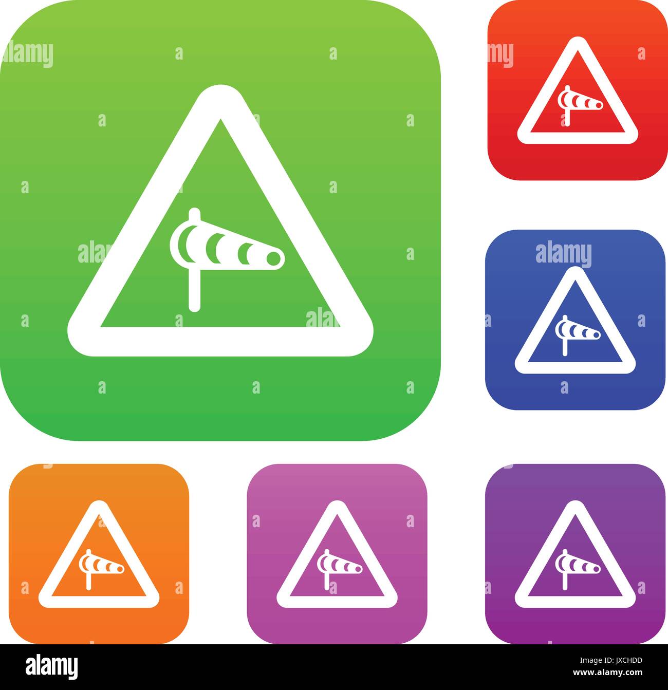 Sign warning about cross wind from the left set collection Stock Vector ...