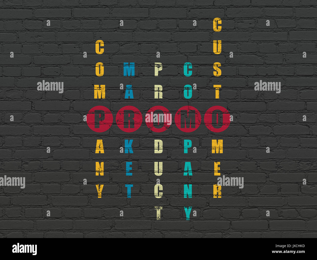 Advertising concept: Promo in Crossword Puzzle Stock Photo - Alamy