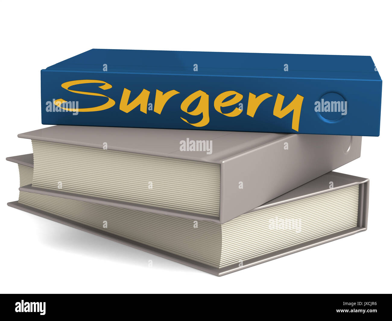 Hard cover books with Surgery word, 3D rendering Stock Photo - Alamy