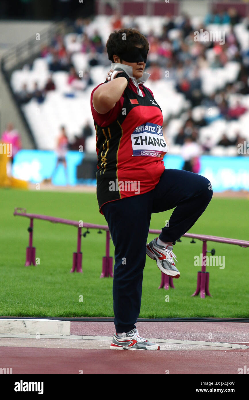 Liangmin ZHANG of China in the Women's Shot Put F12 Final at the World ...