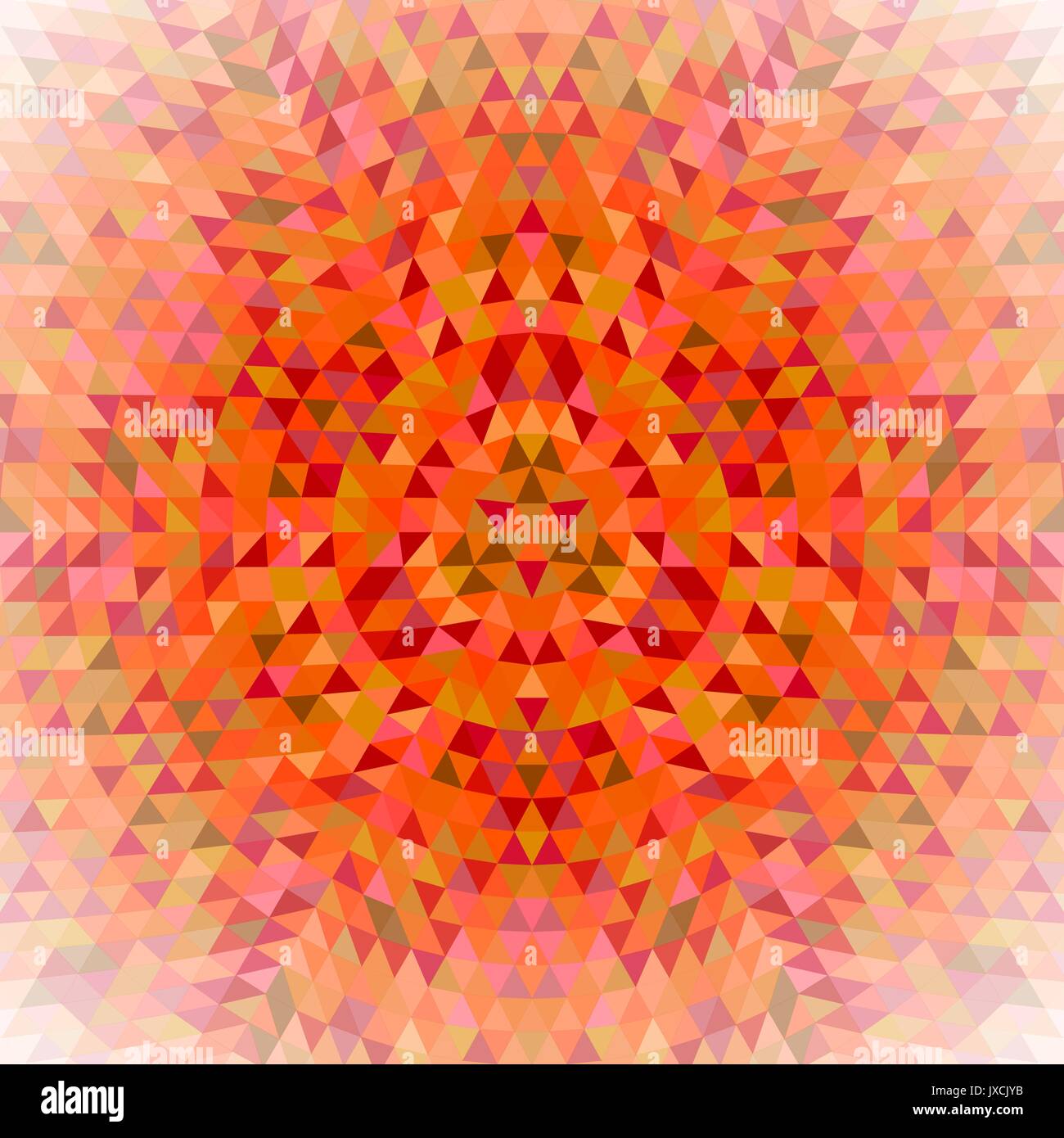 Round triangle kaleidoscope mandala background - symmetrical vector ...