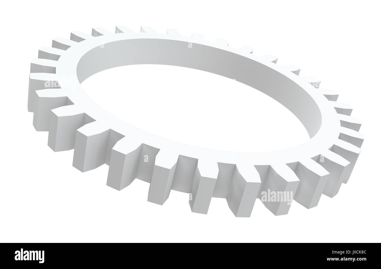 White gear, isolated on white Stock Photo - Alamy