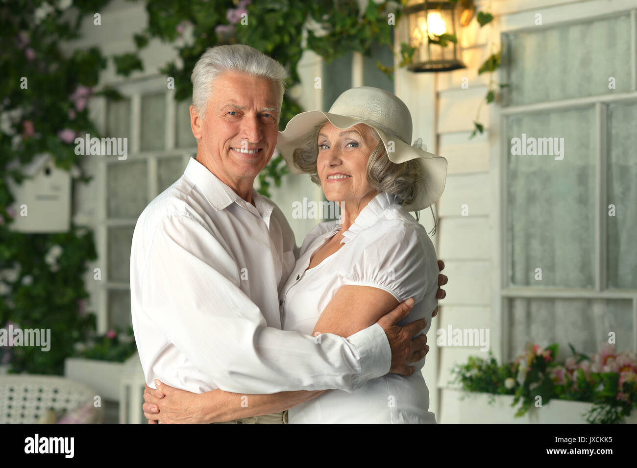cute elder couple posing Stock Photo - Alamy