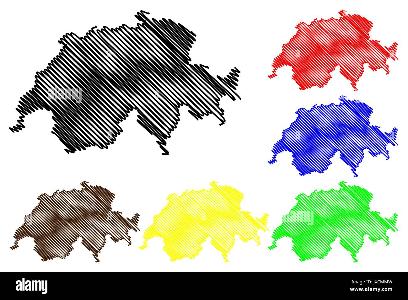Switzerland map vector illustration, scribble sketch Switzerland Stock ...