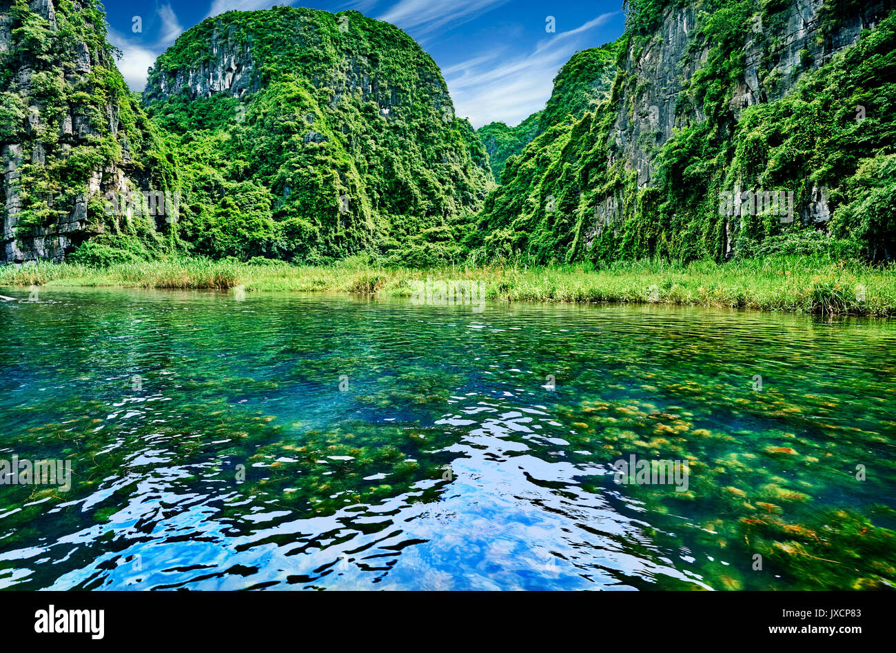 beautiful green limestone mountains in vietnam asia Stock Photo - Alamy