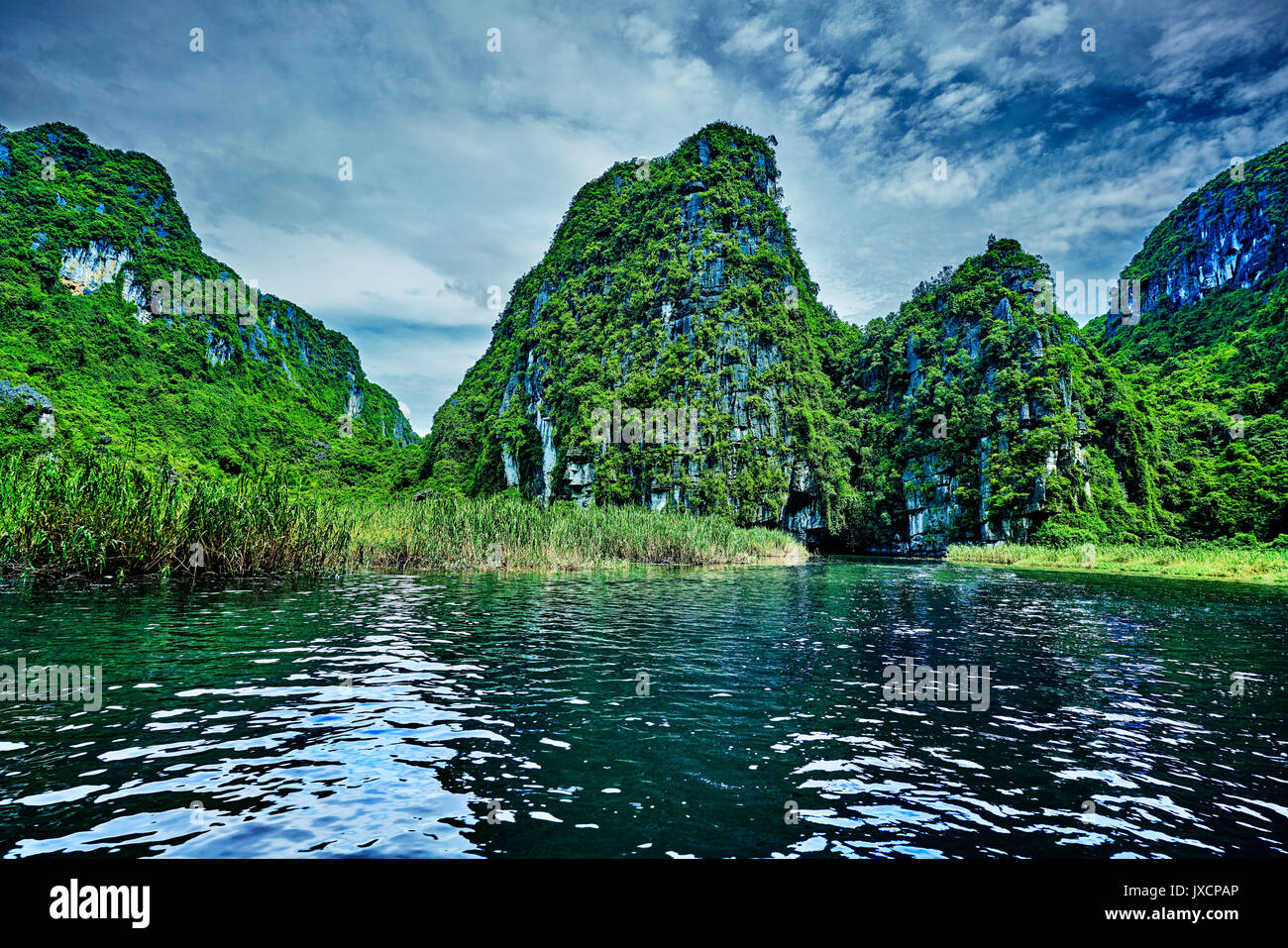 beautiful green limestone mountains in vietnam asia Stock Photo - Alamy