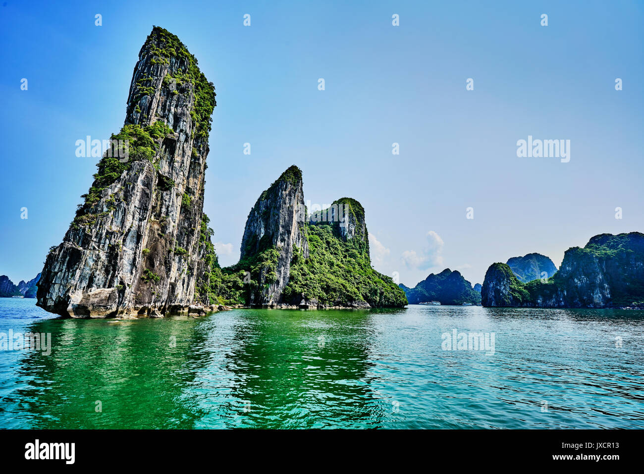 beautiful green limestone mountains in vietnam asia Stock Photo - Alamy