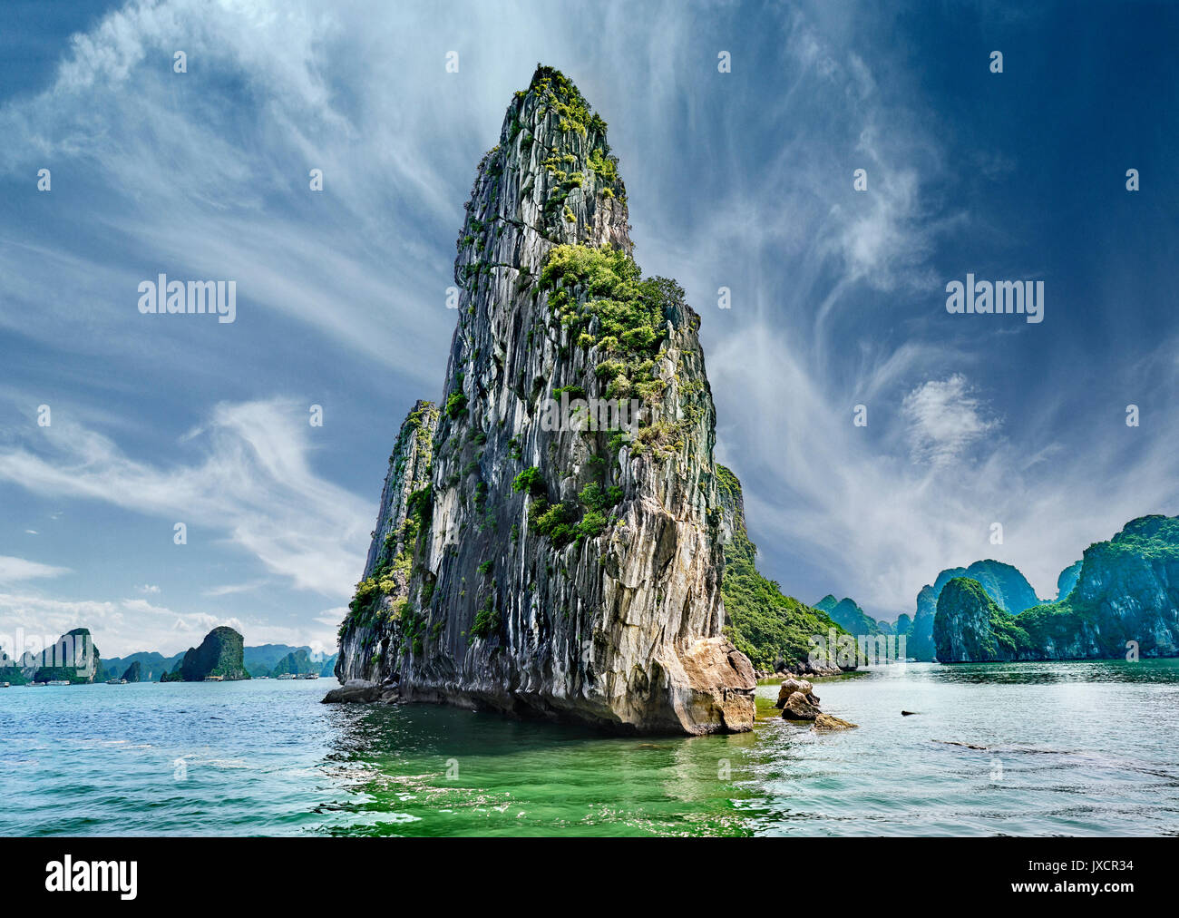 beautiful green limestone mountains in vietnam asia Stock Photo - Alamy