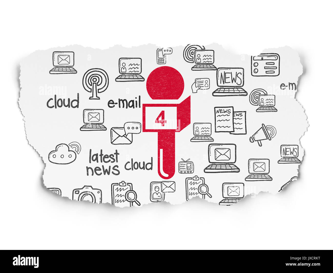 Hand drawing news microphone hi-res stock photography and images - Alamy