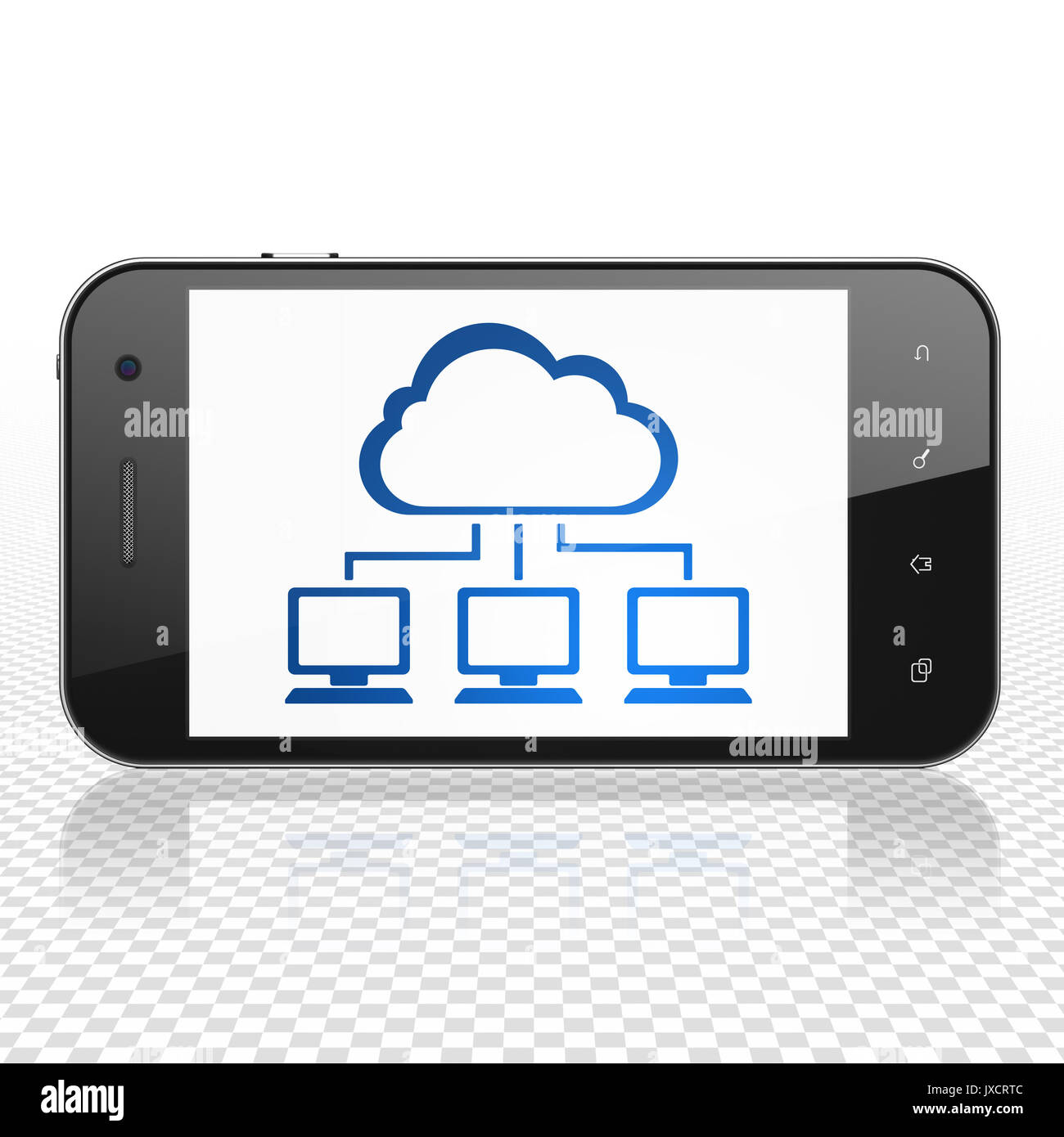 Cloud computing concept: Smartphone with Cloud Network on display Stock ...