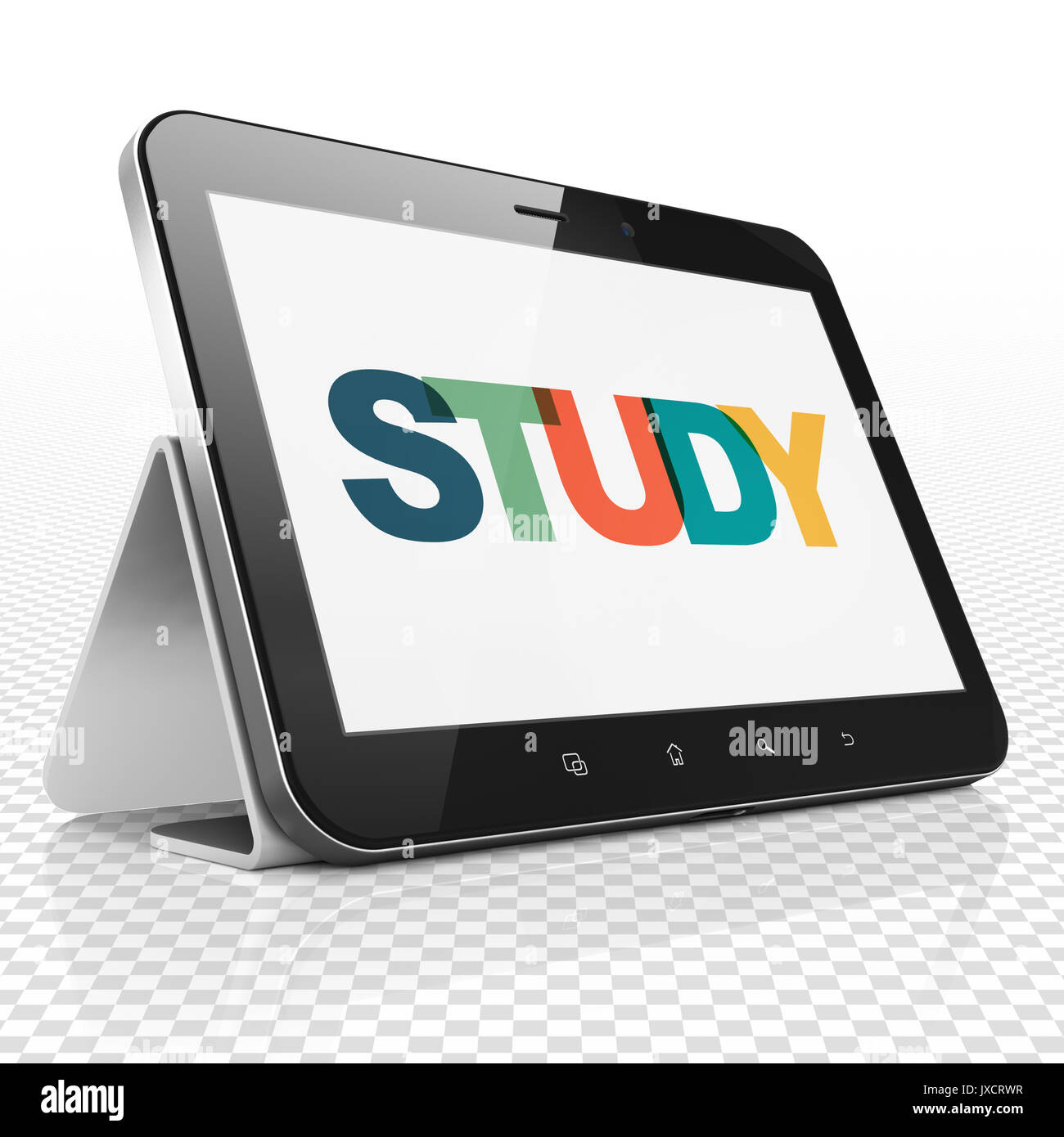 Studying concept: Tablet Computer with Study on display Stock Photo - Alamy