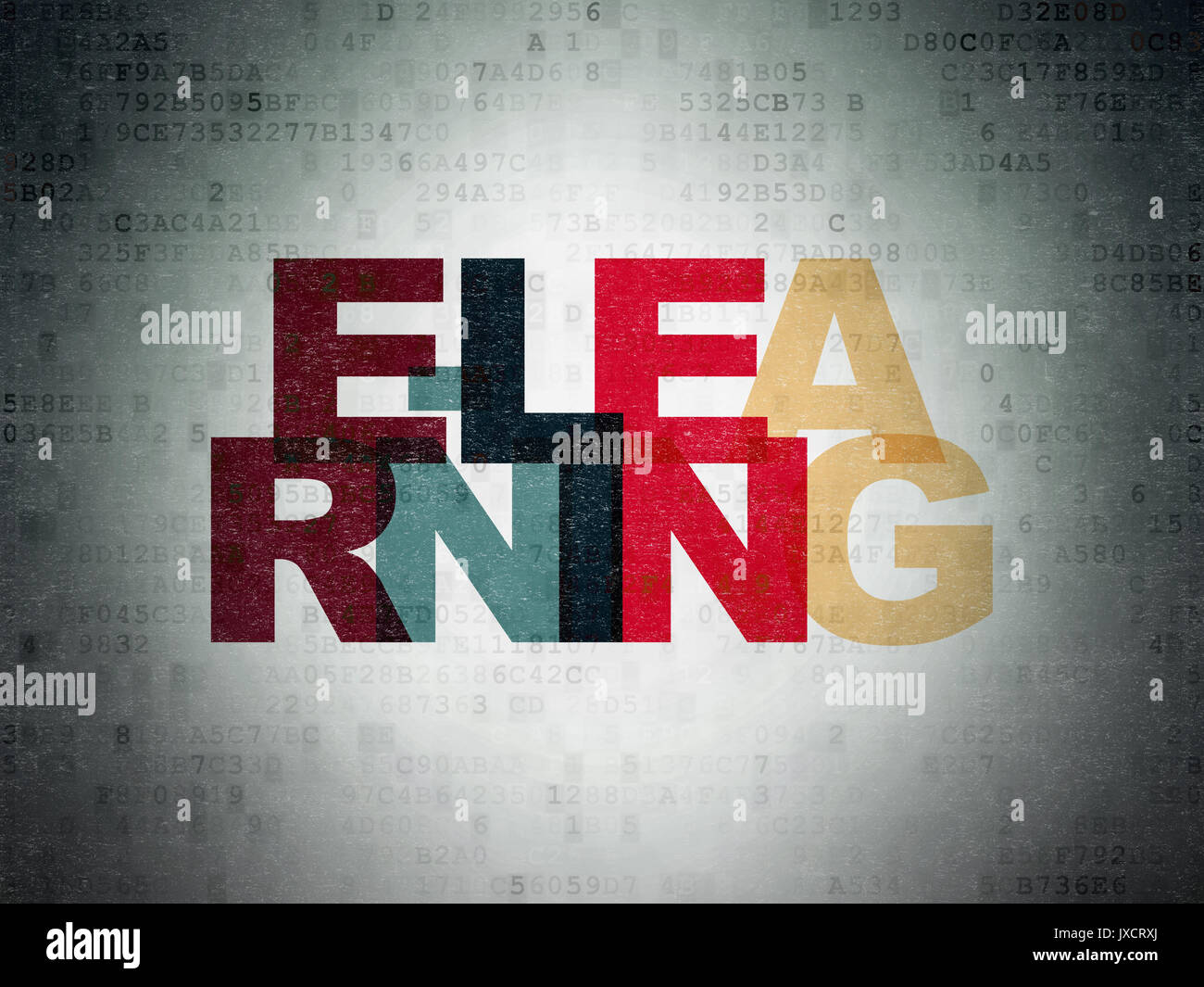 Education concept: E-learning on Digital Data Paper background Stock ...