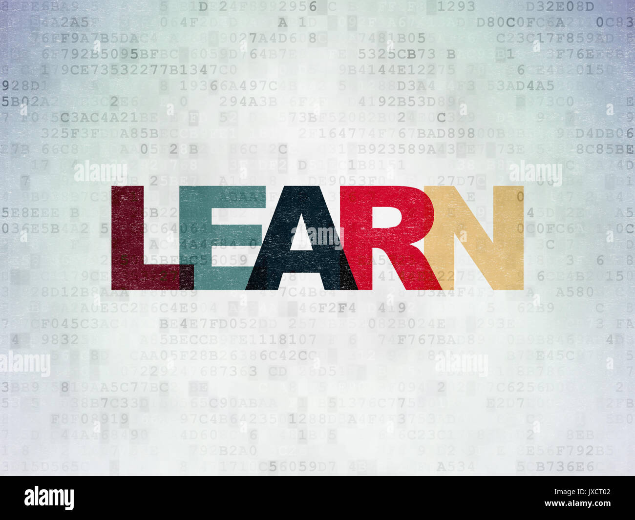 Education concept: Learn on Digital Data Paper background Stock Photo ...