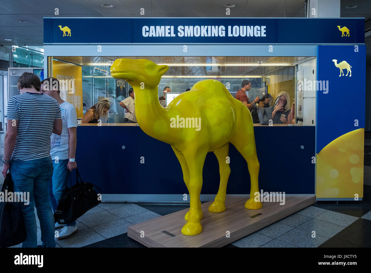 Camel smoking lounge room at departures in Munich airport, Bavaria ...