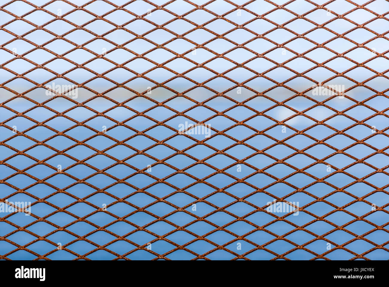 Metal grid as decorative or protective fence Stock Photo - Alamy