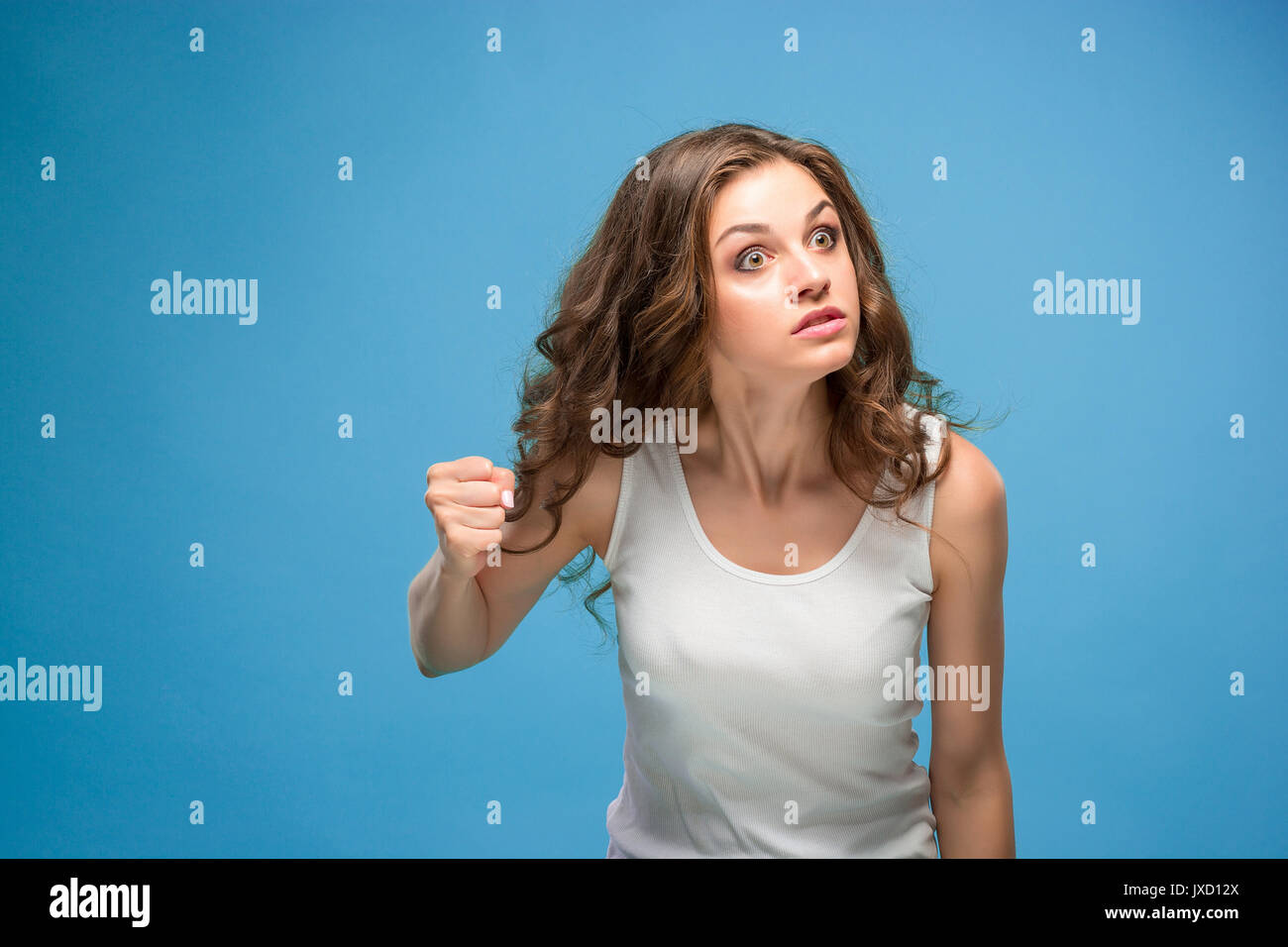 The portrait of disgusted woman Stock Photo - Alamy