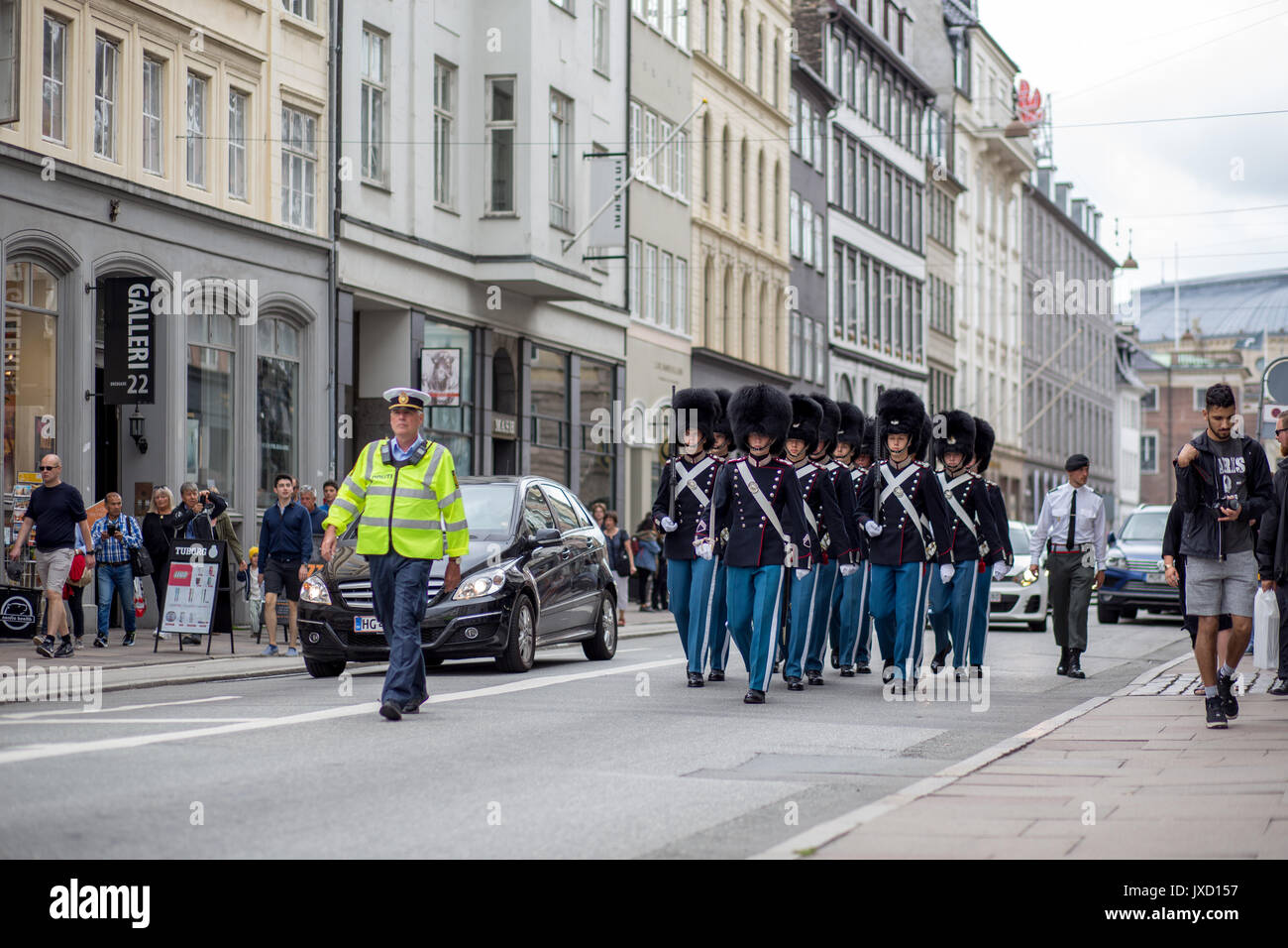 Danish Royal Guard in Copenhagen Stock Photo - Alamy