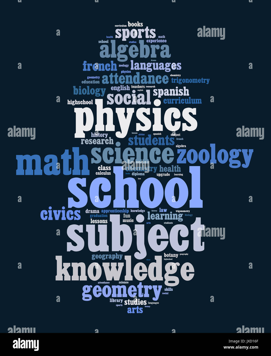 School word cloud text concept Stock Photo - Alamy