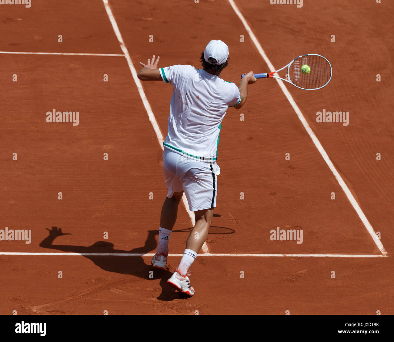 Dominic Thiem in action at the French Open, Paris,France Stock Photo ...